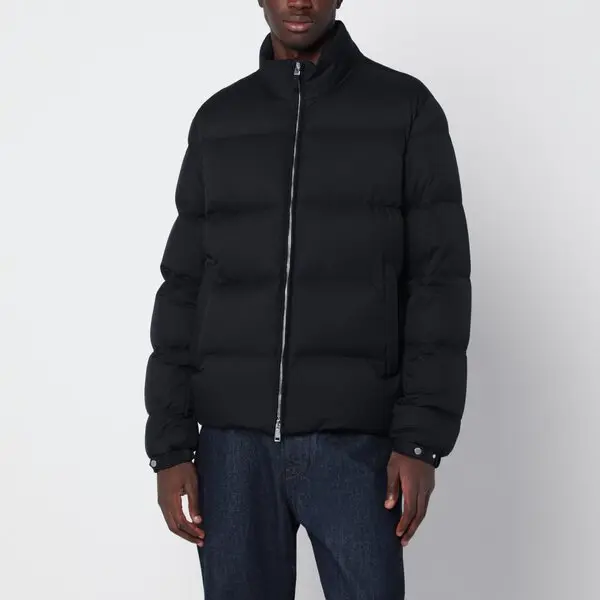 Zegna Navy Zip-up Down Jacket - Blue