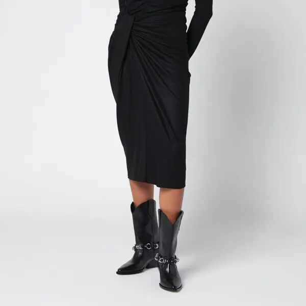 Isabel Marant Étoile Jeldia Midi Skirt In Flannel Jersey - Black