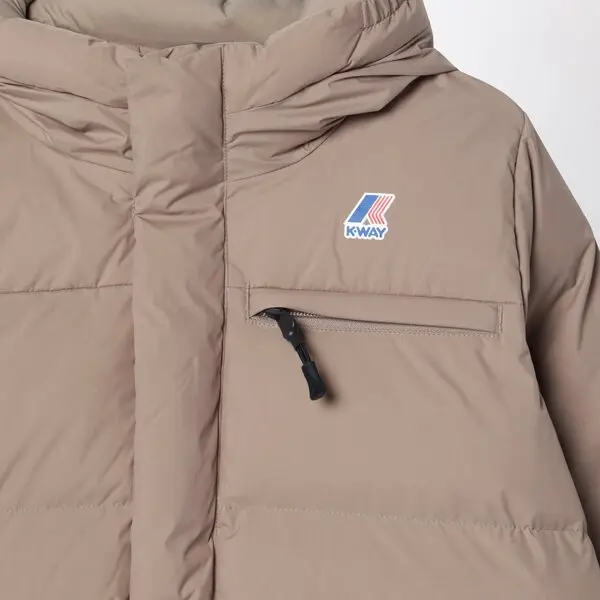 K-WAY P. Le Vrai 4.0 Aurele Heavy Warm Jacket In Taupe - Beige