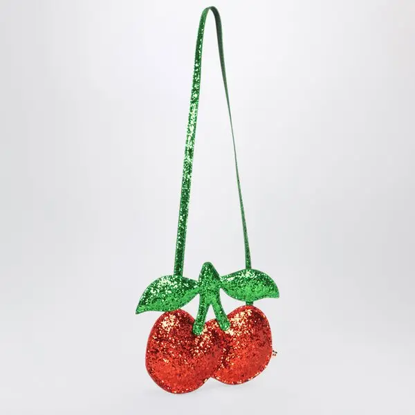 KONGES SLØJD Green Glitter Cherry-shaped Crossbody Bag