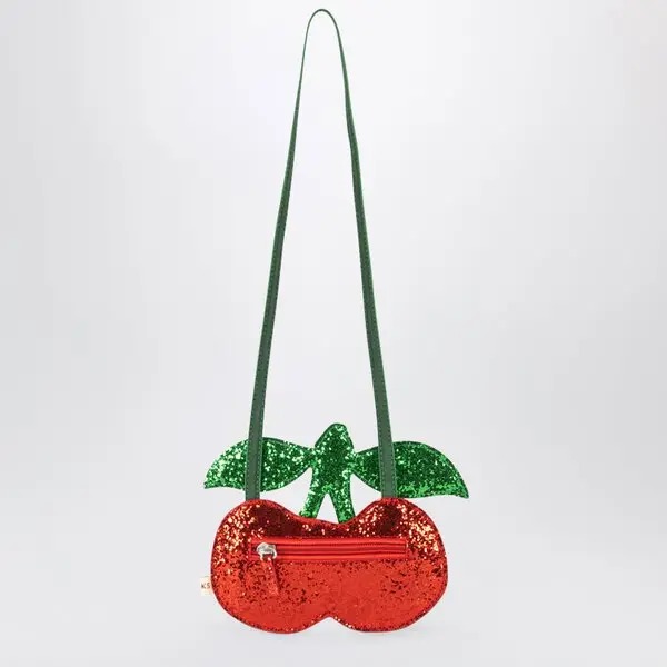 KONGES SLØJD Green Glitter Cherry-shaped Crossbody Bag