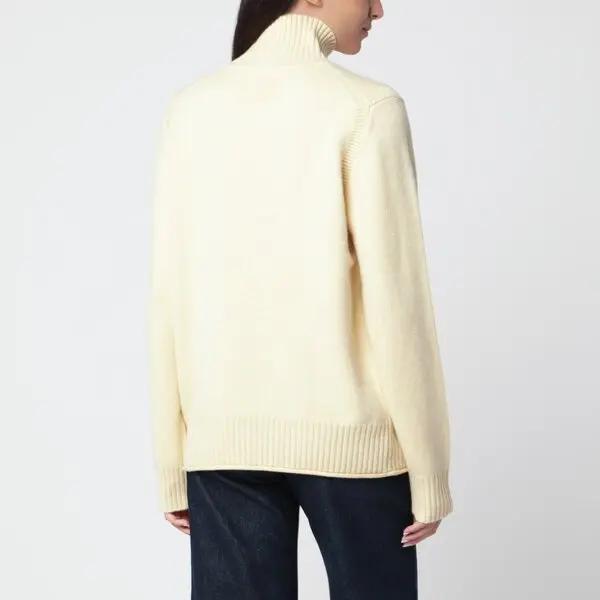 Guest In Residence Butter-colored Turtleneck Sweater With Half-zip