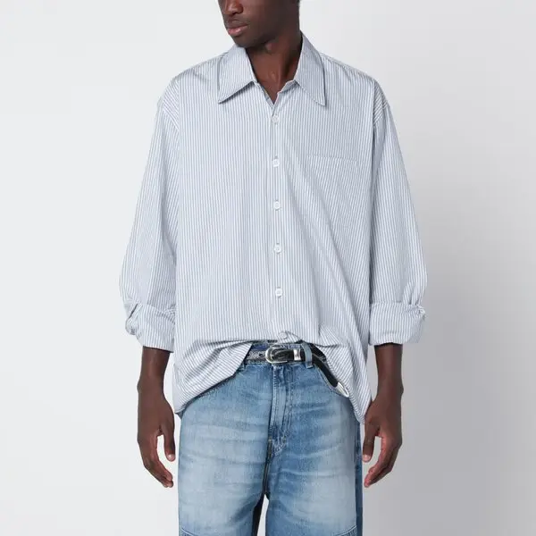 Our Legacy Above Striped Cotton Poplin Shirt - Grey