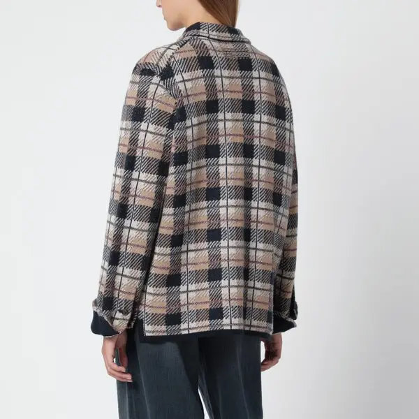 Guest In Residence Camel-colored Plaid Work Checkered Shirt In Cashmere