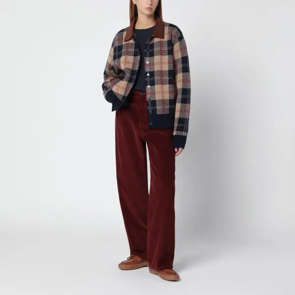 Guest In Residence Camel-colored Bober Jacket With Tartan Pattern