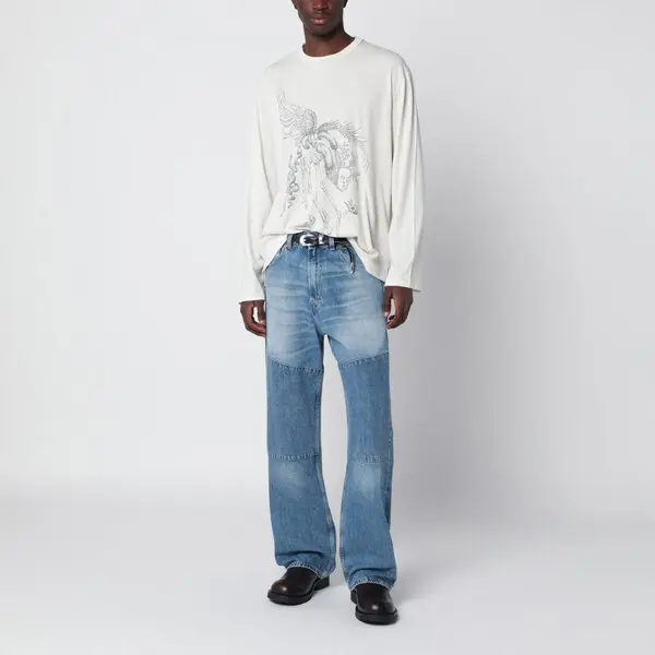 Our Legacy Third Cut Jeans In Cotton Denim - Light Blue