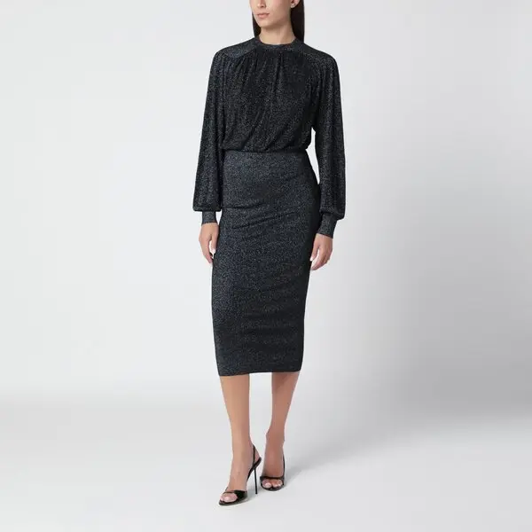 Isabel Marant Étoile Lurex Jersey Midi Dress - Black