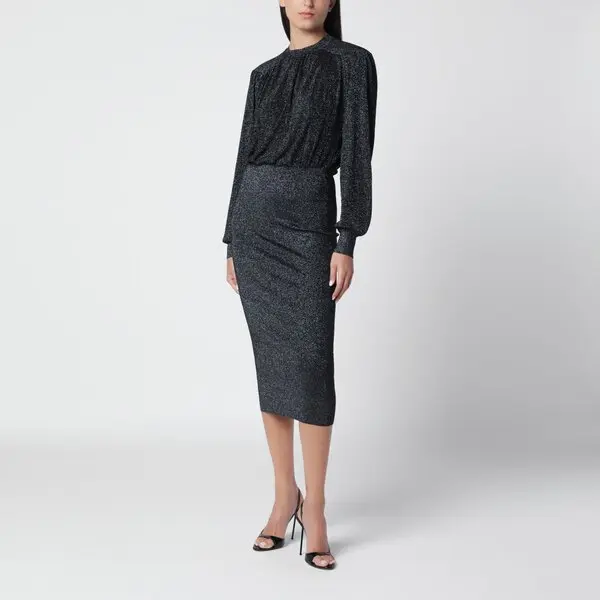Isabel Marant Étoile Lurex Jersey Midi Dress - Black
