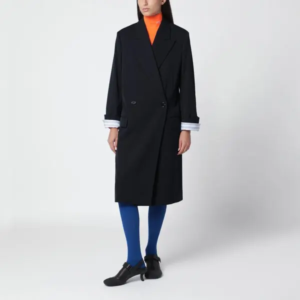 Loewe Navy Wool Coat - Blue