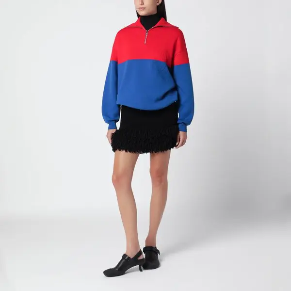 Loewe Two-tone And Blue Cotton Sweatshirt - Red