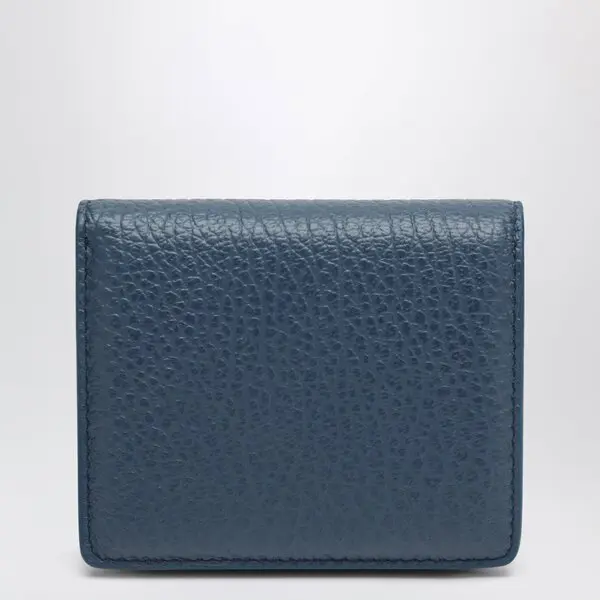 MAISON MARGIELA Four Stitches Dark Leather Card Holder - Blue