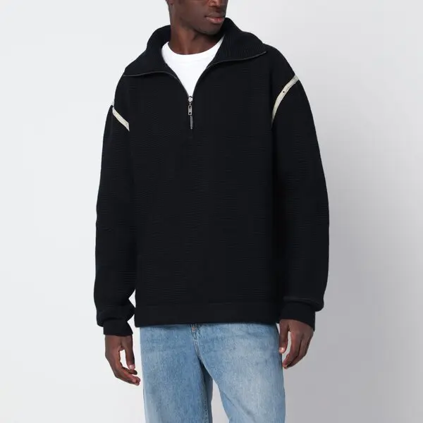 MAISON MARGIELA Wool Sweater With Elbow Patches - Blue