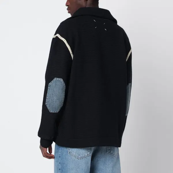 MAISON MARGIELA Wool Sweater With Elbow Patches - Blue