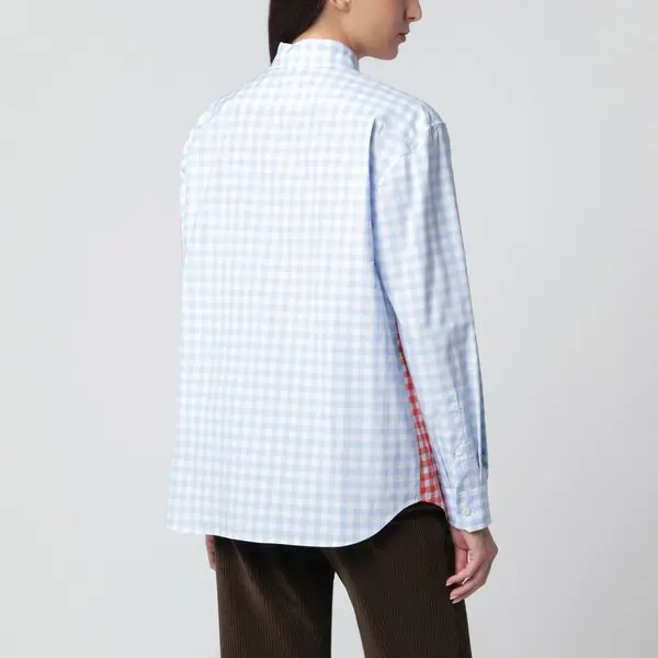 Loewe Light Blue And Orange Patchwork Cotton Shirt - Multicolor