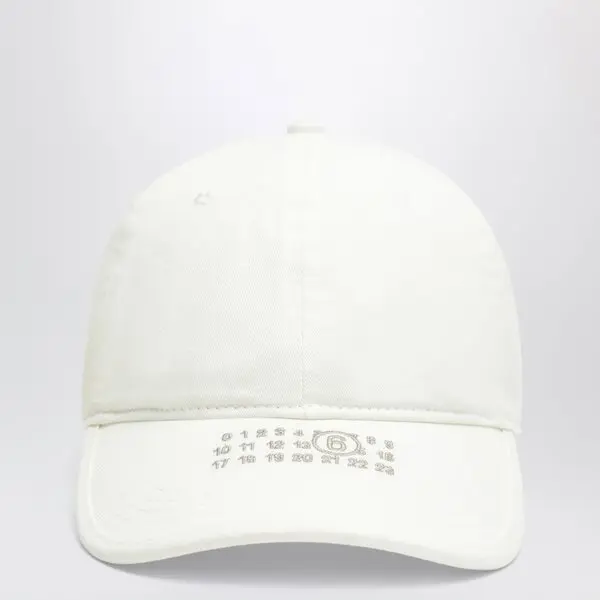 MAISON MARGIELA Cream Baseball Cap With Numeric Logo - Beige