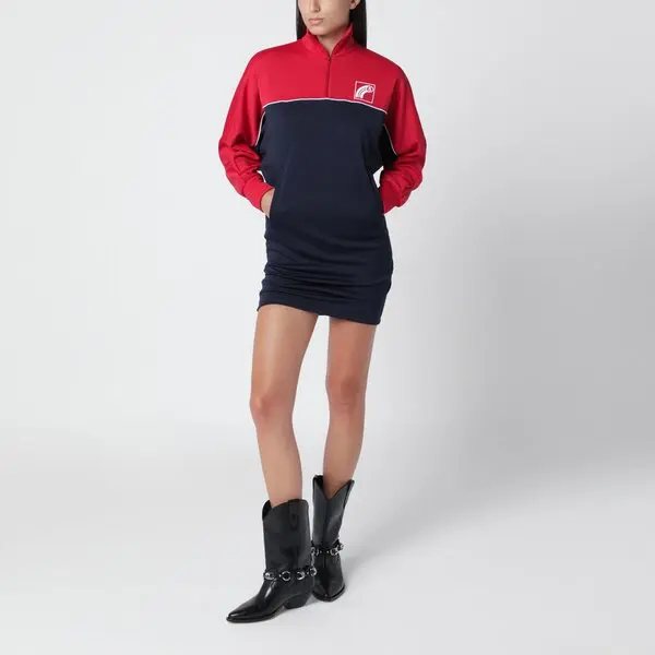 MAISON MARGIELA Navy /red Sporty Mini Dress - Blue