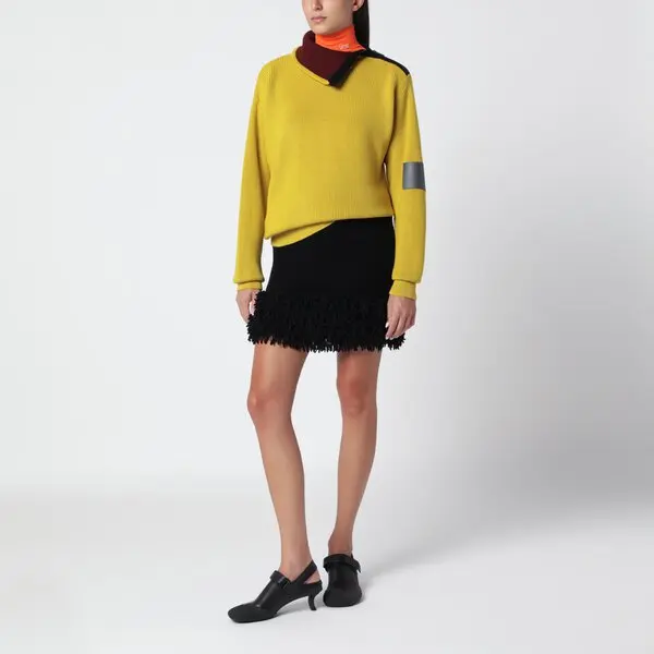 Loewe Olive Wool Sweater With Zip Detail - Green