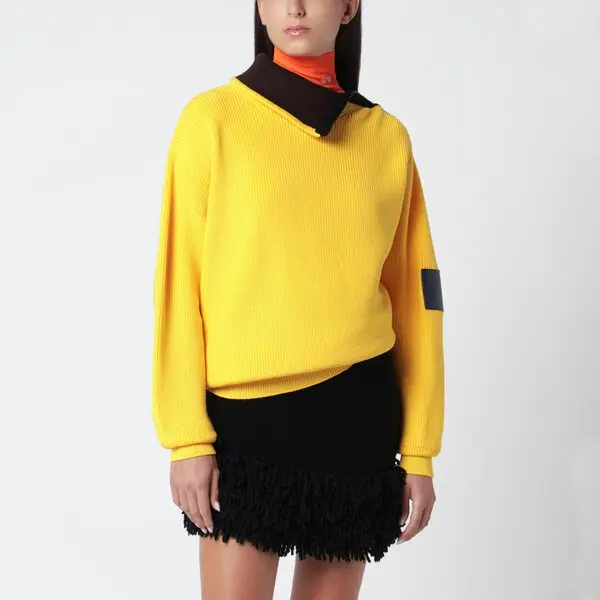 Loewe Wool Sweater With Zip Detail - Yellow