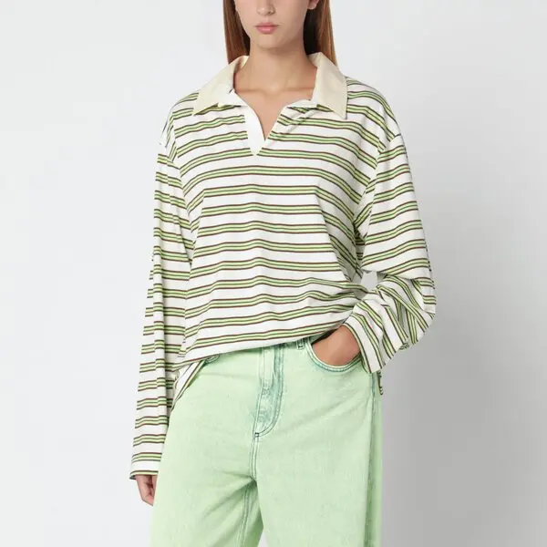 SANDERLAK Striped Cotton Jersey Rugby Polo - Multicolor
