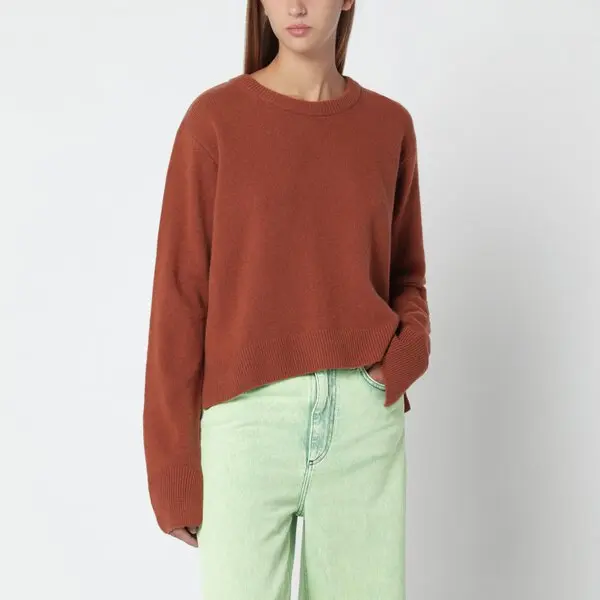SANDERLAK Rust Crew-neck Wool Sweater