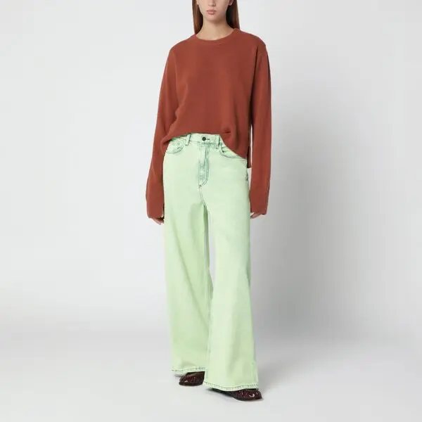 SANDERLAK Rust Crew-neck Wool Sweater