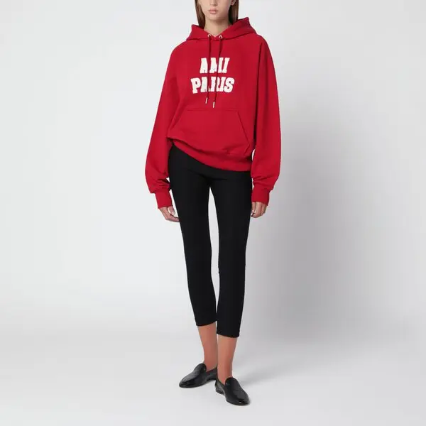 AMI Paris Hooded Sweatshirt With Logo Embroidery
