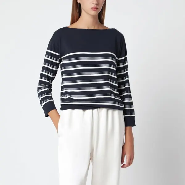 Max Mara And White Striped Sweater - Blue