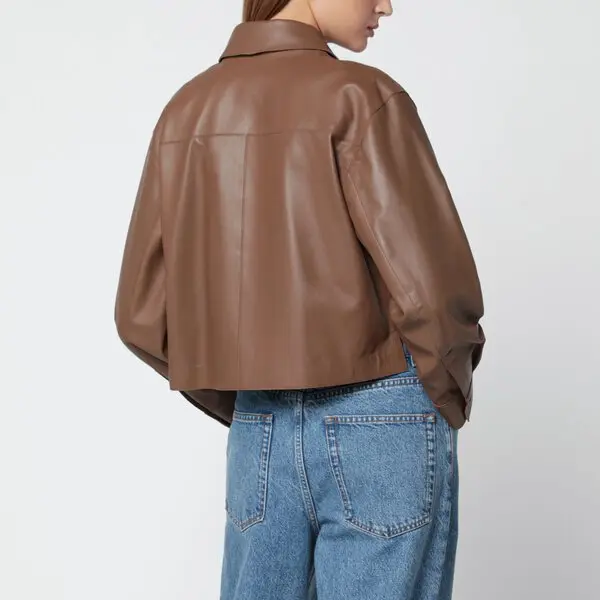 Max Mara Nappa Leather Jacket - Brown