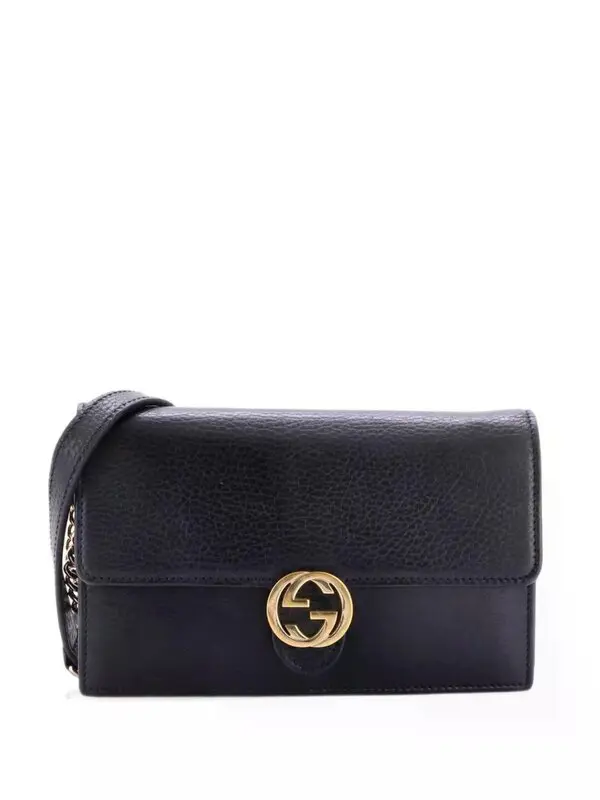 Gucci Interlocking Wallet On Chain Leather Crossbody Bag