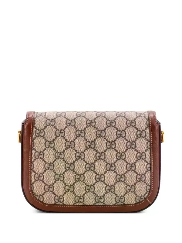 Gucci Horsebit 1955 Shoulder Bag Gg Coated Canvas With Leather Mini Crossbody Bag - Brown