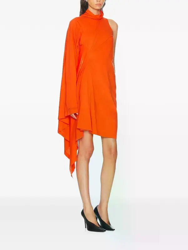 Balenciaga One-shoulder Draped Dress - Orange
