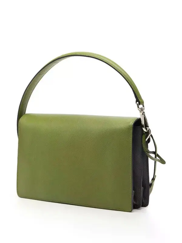 Prada 2010-2026 Bicolor Saffiano Lux Sound Lock Satchel