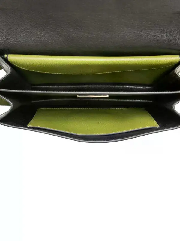 Prada 2010-2026 Bicolor Saffiano Lux Sound Lock Satchel