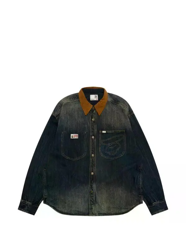 AAPE BY *A BATHING APE College Crop Corduroy-collar Shirt