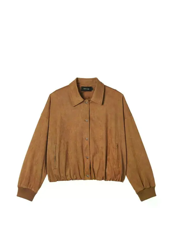 TOUT A COUP Faux-suede Button-up Jacket - Brown