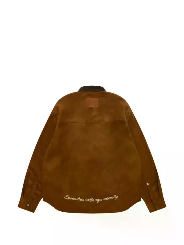 AAPE BY *A BATHING APE College Contrast-collar Logo-patch Shirt