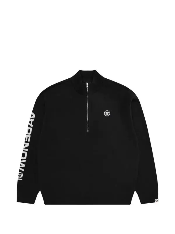 AAPE BY *A BATHING APE Aapenow Half-zip Logo-print Sweater - Black