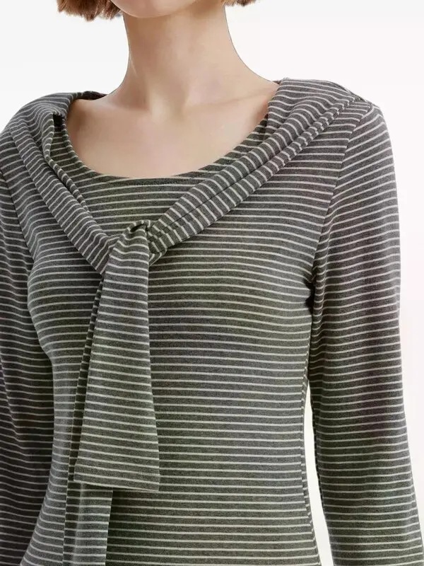 TOUT A COUP Striped Tie-detail Top
