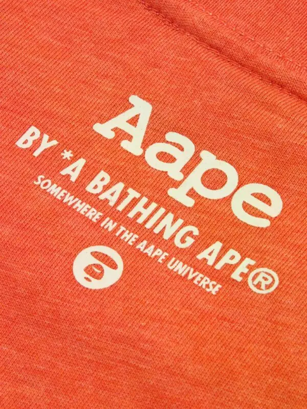 AAPE BY *A BATHING APE Moonface Logo-print Cotton T-shirt - Orange