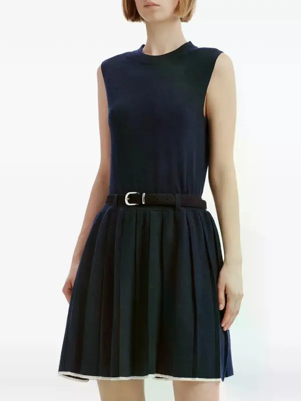 B+AB Belted Pleated Mini Dress