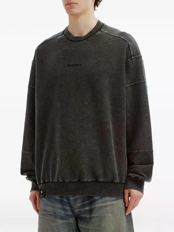 Izzue Logo-embroidered Acid-wash Sweater