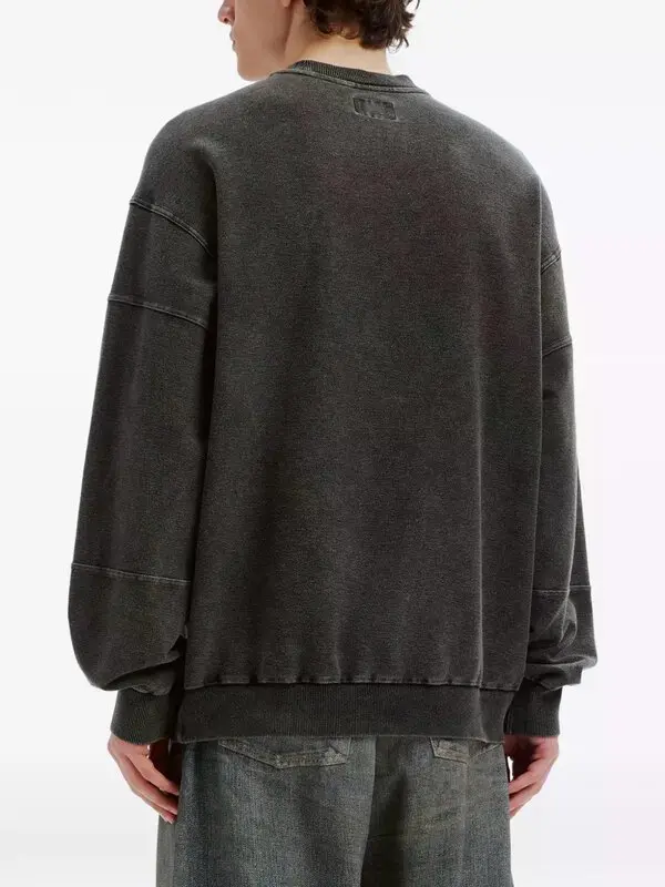 Izzue Logo-embroidered Acid-wash Sweater