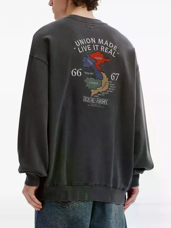 Izzue Embroidered Map-print Sweater
