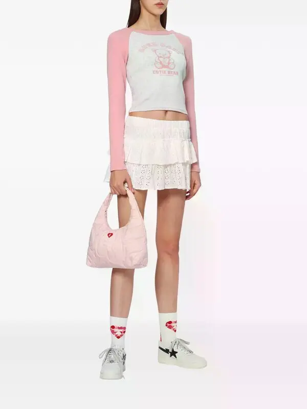 AAPE BY *A BATHING APE Mini Quilted Heart-patch Tote Bag - Pink