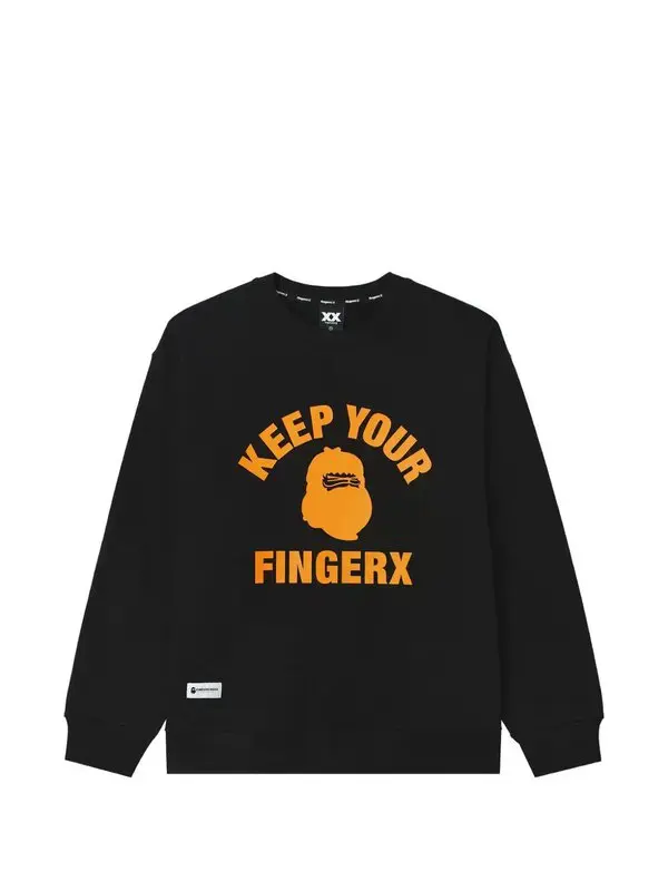 FINGERCROXX Graphic-print Cotton Sweatshirt - Black
