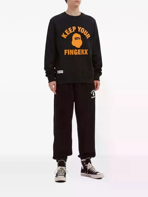 FINGERCROXX Graphic-print Cotton Sweatshirt - Black