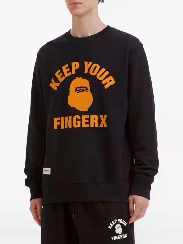 FINGERCROXX Graphic-print Cotton Sweatshirt - Black