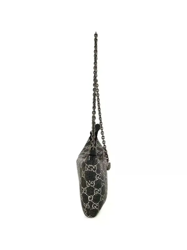 Gucci Gg-pattern Chain Shoulder Bag - Black