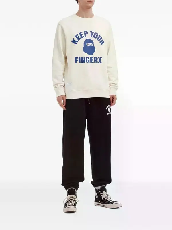 FINGERCROXX Graphic-print Cotton Sweatshirt - Neutrals