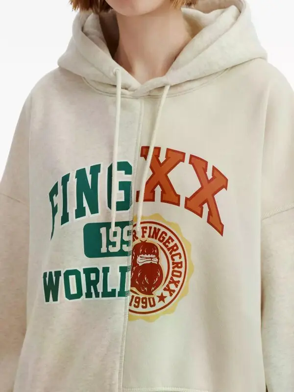 FINGERCROXX Graphic-print Asymmetric Hoodie